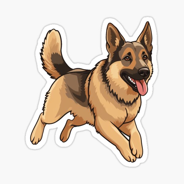 "Cute German Shepherd" Sticker for Sale by CJS-Art | Redbubble