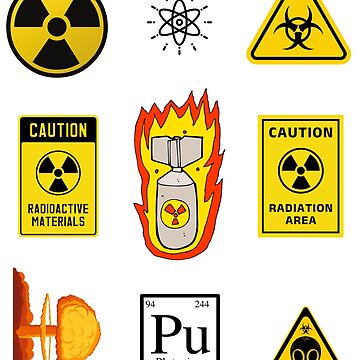 "NUCLEAR ATOMIC BOMB HAZARD Sticker Pack" Sticker for Sale by ...