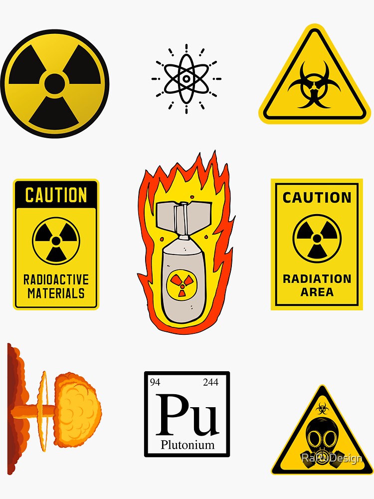 "NUCLEAR ATOMIC BOMB HAZARD Sticker Pack" Sticker for Sale by ...