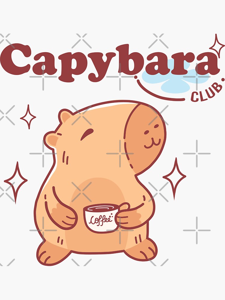 "Capybara club" Sticker for Sale by CarolCaju | Redbubble