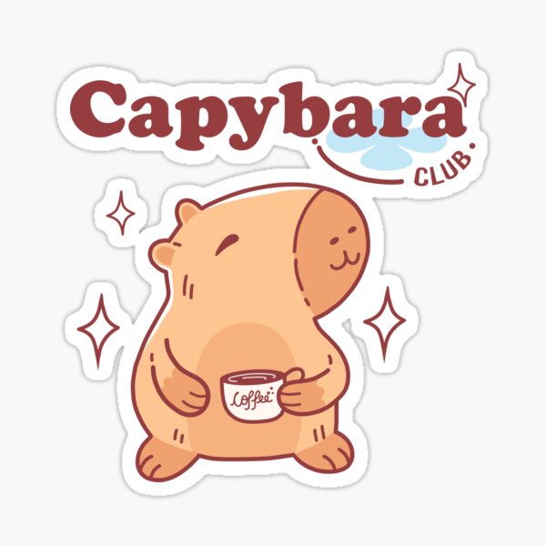 "Capybara club" Sticker for Sale by CarolCaju | Redbubble