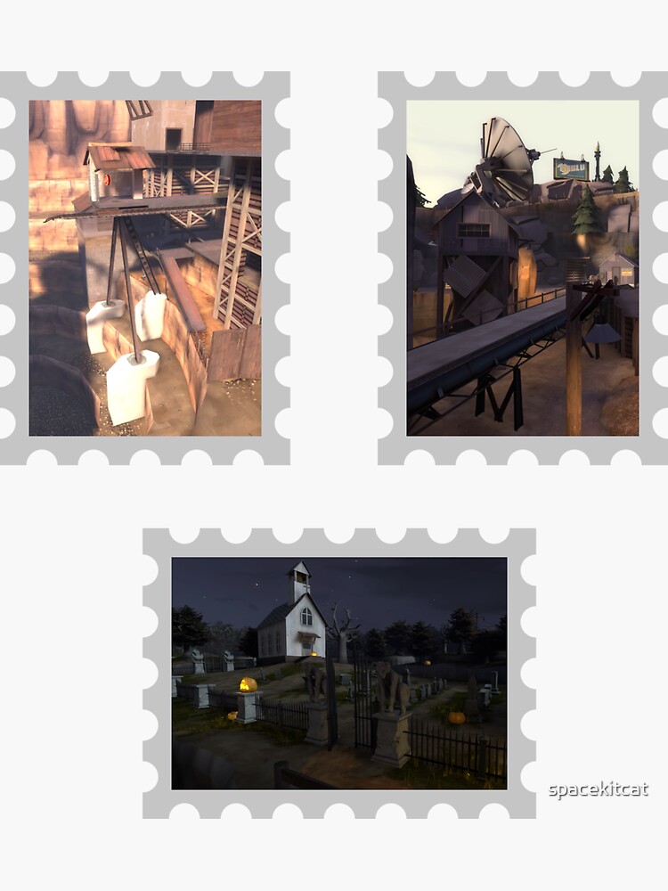 "TF2 Map Stamps Bundle 3" Sticker for Sale by spacekitcat | Redbubble