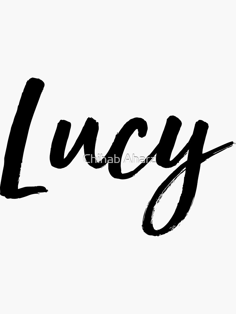 " Lucy Cursive Name Label (Black)" Sticker for Sale by AHARZ | Redbubble