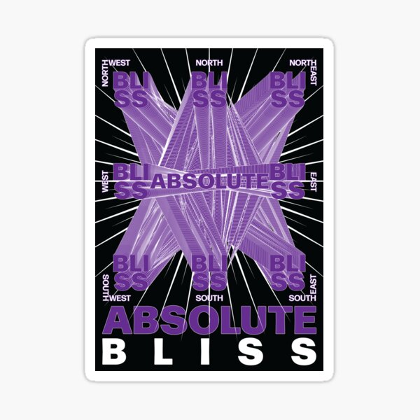 "Absolute Bliss purple white outline" Sticker for Sale by hockeng ...