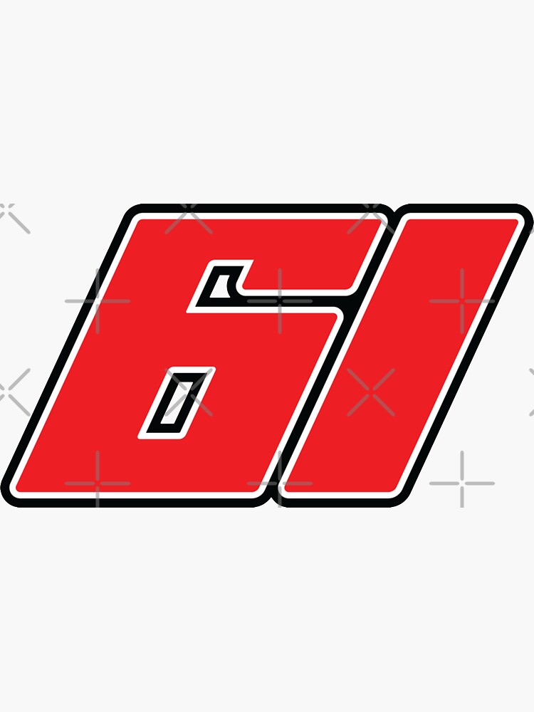 "Alessandro Zaccone Race Number 61" Sticker for Sale by MotoGPHub ...