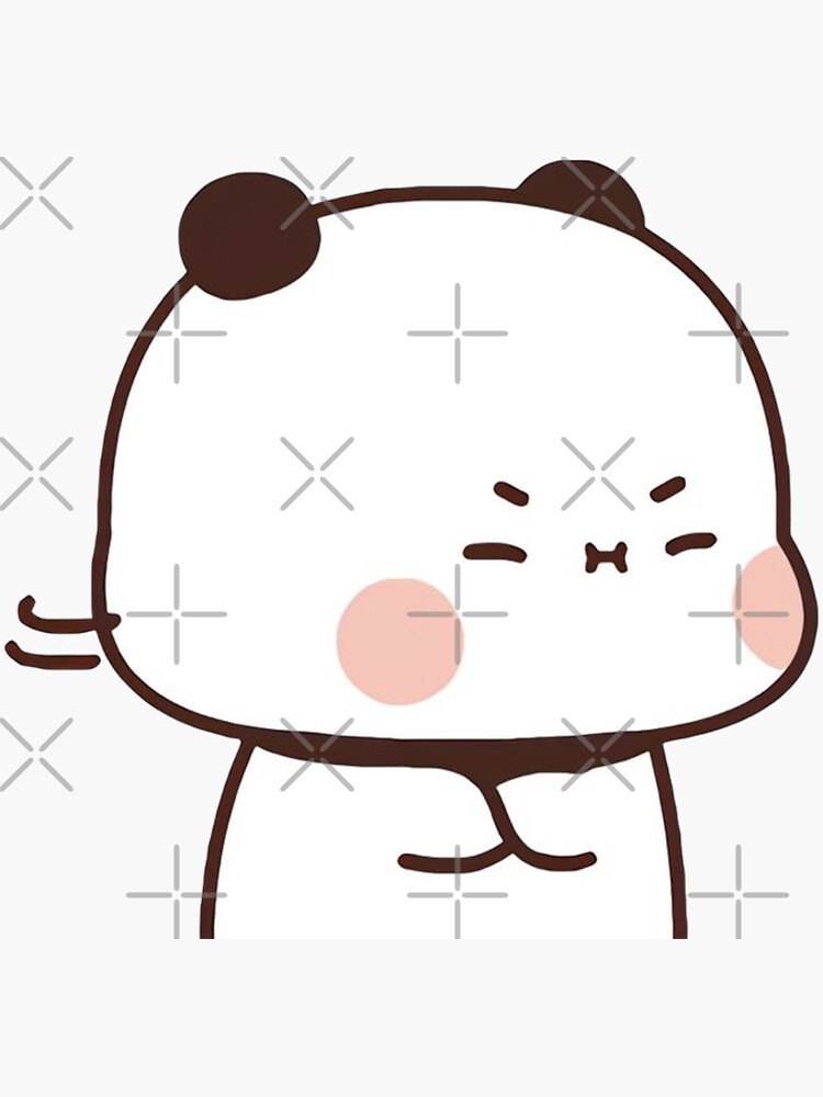 "BuBu Panda is angry with DuDu Bear ️" Sticker for Sale by Pandety ...