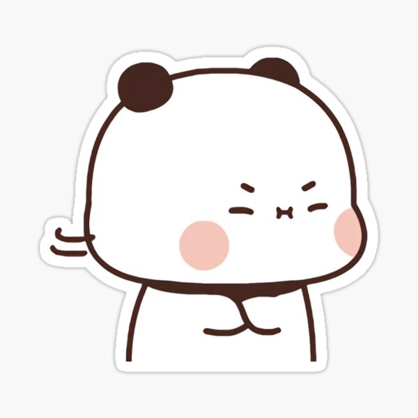"BuBu Panda is angry with DuDu Bear ️" Sticker for Sale by Pandety ...