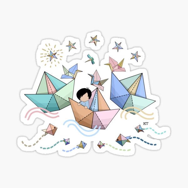 "Origami Adventure" Sticker by karin | Redbubble