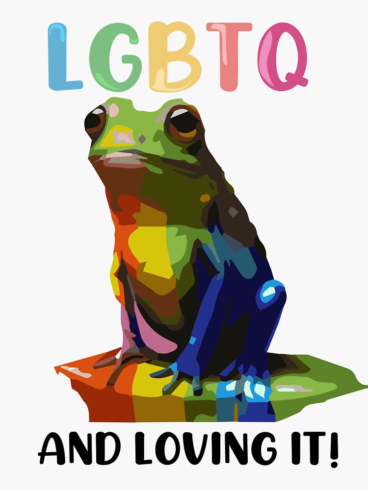 "Copy of LGBTQ and loving it - cute frog illustration" Sticker for Sale ...