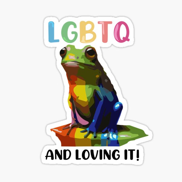 "Copy of LGBTQ and loving it - cute frog illustration" Sticker for Sale ...