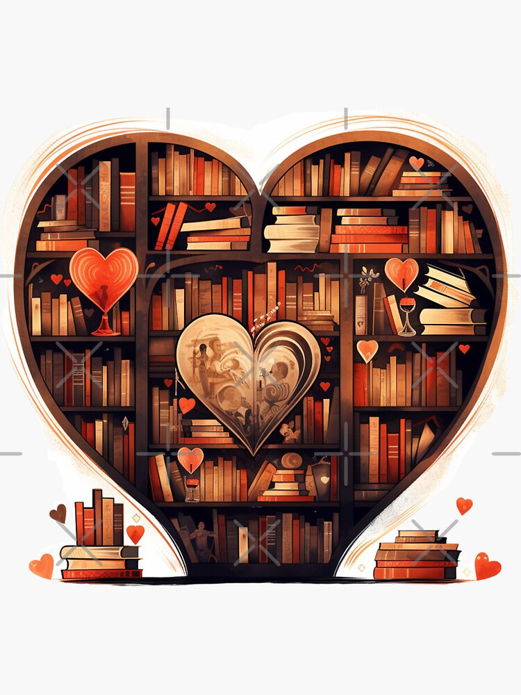 "I heart books" Sticker for Sale by Mateusz Majcherek | Redbubble
