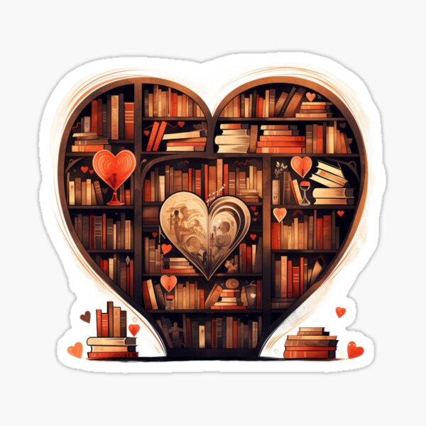 "I heart books" Sticker for Sale by Mateusz Majcherek | Redbubble