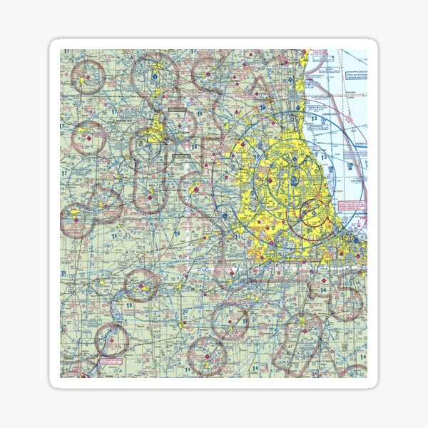 "Chicago Sectional Aeronautical Chart" Sticker for Sale by ...