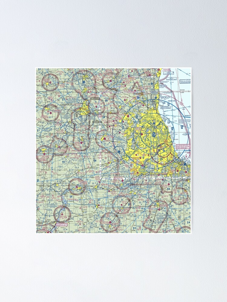 "Chicago Sectional Aeronautical Chart" Poster for Sale by ...