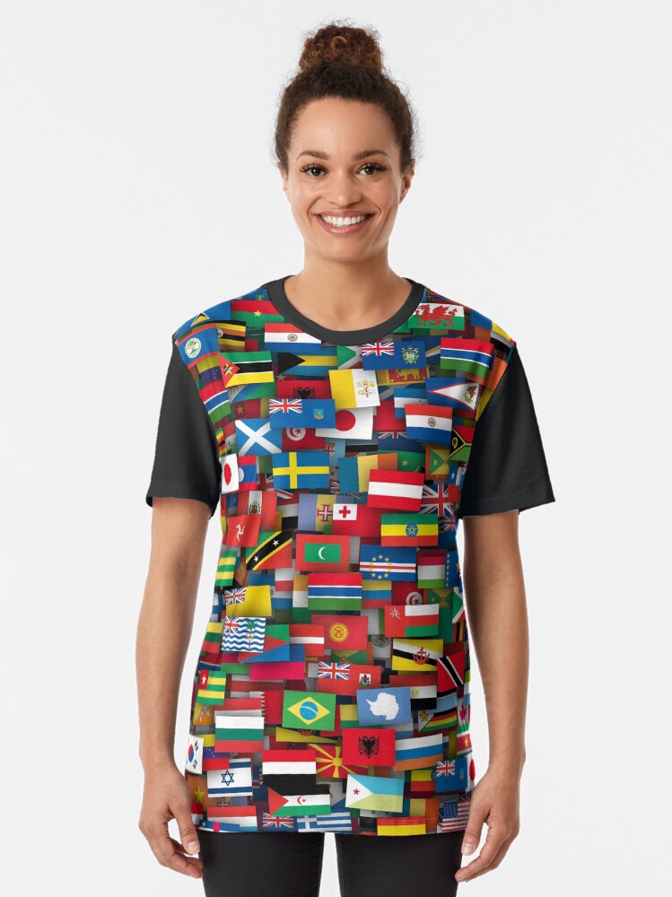 "Flags of all countries of the world" Graphic T-Shirt for Sale by dima ...