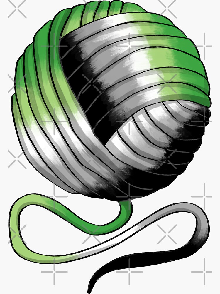 "Aro Yarn" Sticker for Sale by GreenCatPress | Redbubble
