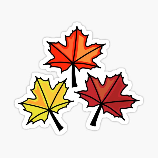 "3 Fall Leaves" Sticker for Sale by Catherine MacKay | Redbubble