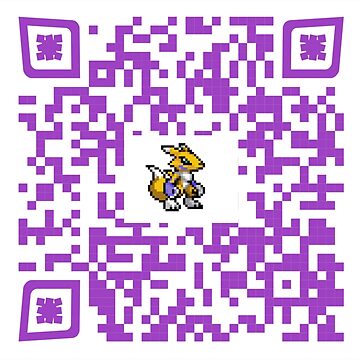 "Renamon QR code " Sticker for Sale by randolphter | Redbubble