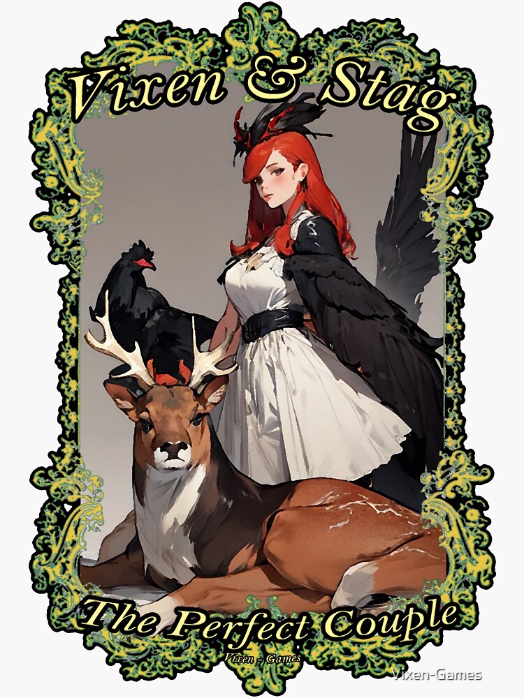 Vixen And Stag The Perfect Couple Sticker For Sale By Vixen Games