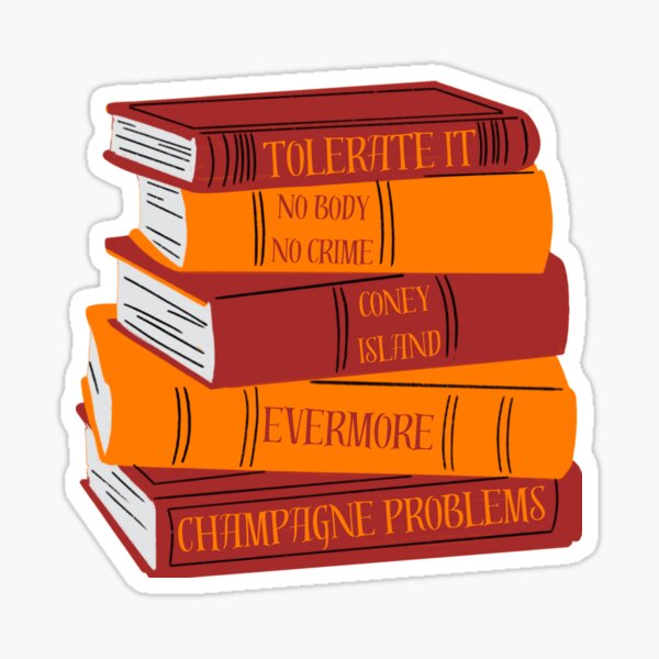 "Evermore book stack " Sticker for Sale by broadwaygirl142 | Redbubble