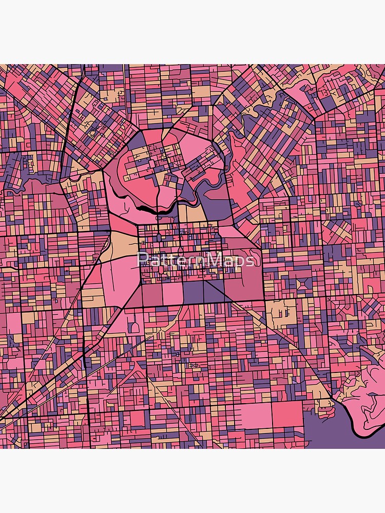 "Adelaide Map Pattern in Purple & Pink" Sticker for Sale by PatternMaps ...