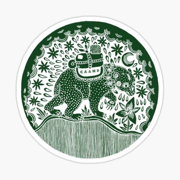 "Caamp Bear Green" Sticker for Sale by ayeletzurers | Redbubble