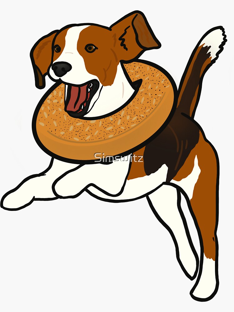 "Beagle Bagel" Sticker for Sale by Simswitz | Redbubble