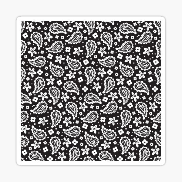 "Black and white paisley" Sticker by tukkki | Redbubble
