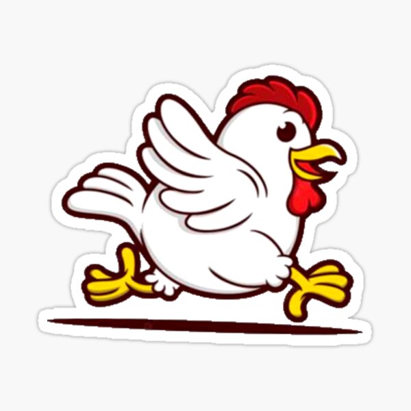 "running chicken meme" Sticker for Sale by GroverHepton | Redbubble