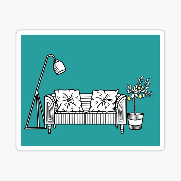"Minimalist sofa" Sticker for Sale by GiezaDesign | Redbubble