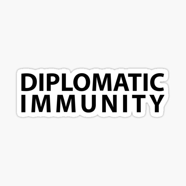 "Diplomatic immunity" Sticker for Sale by CoolPixels | Redbubble