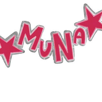 "Muna Text Transparent Pink Glitter" Sticker for Sale by ...