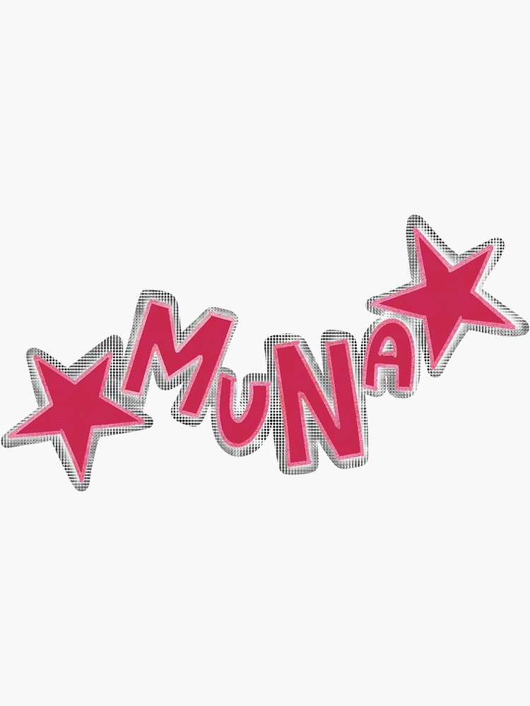 "Muna Text Transparent Pink Glitter" Sticker for Sale by ...