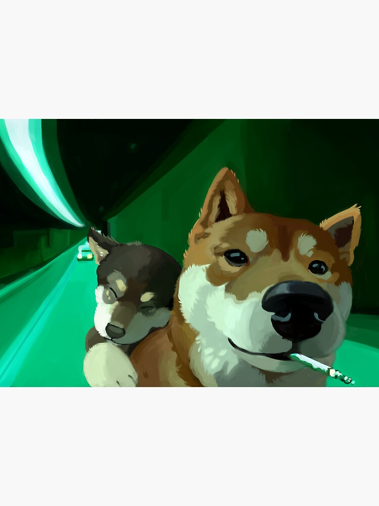 "fallen shibas" Sticker for Sale by raposilda | Redbubble