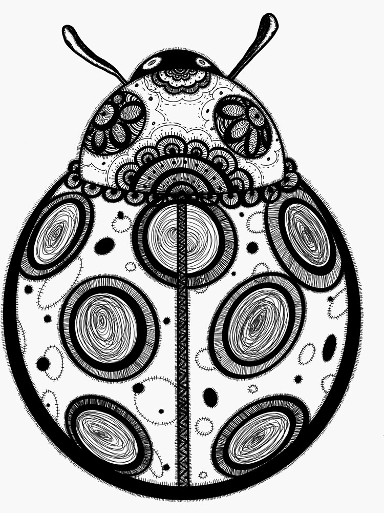 "ladybug zentangle" Sticker for Sale by JANTIRA KAEWMANEE | Redbubble