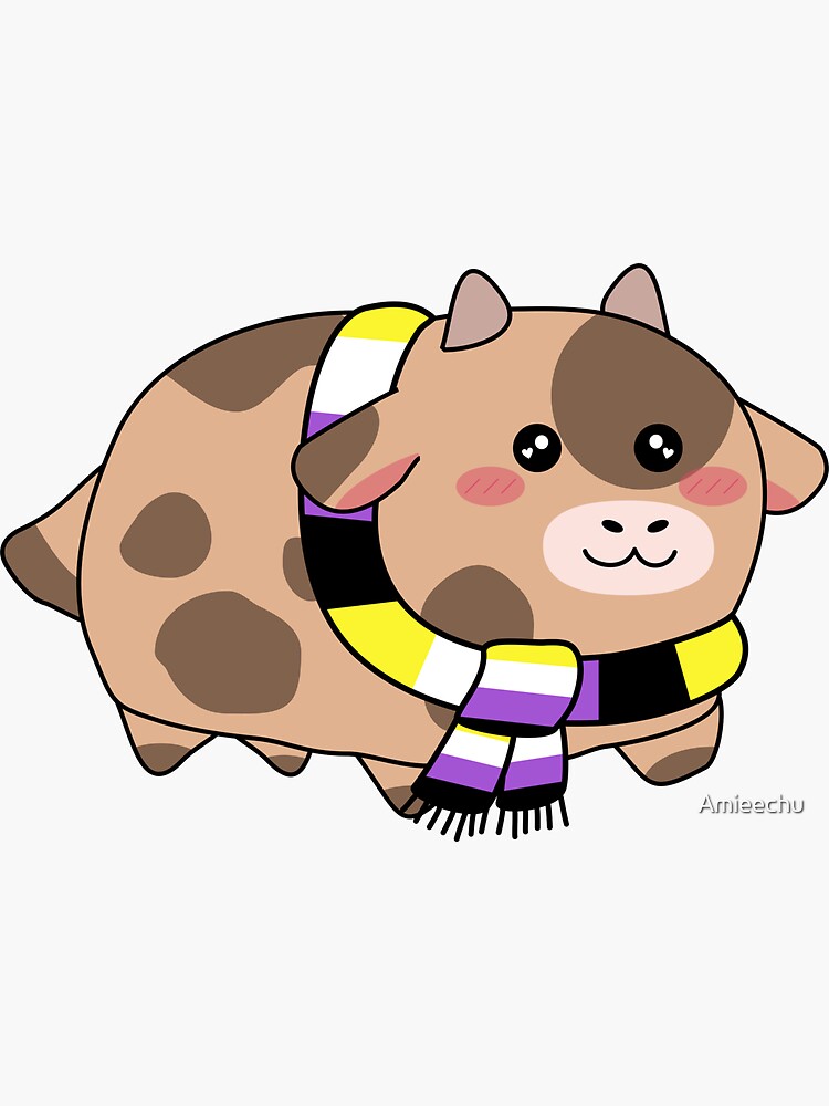 "Subtle NonBinary Pride Flag Cow" Sticker for Sale by Amieechu | Redbubble