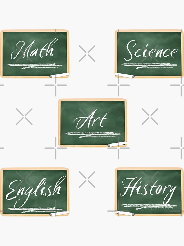 "School Subject Labels Sticker Pack" Sticker for Sale by caileag ...