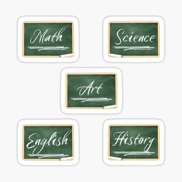 "School Subject Labels Sticker Pack" Sticker for Sale by caileag ...