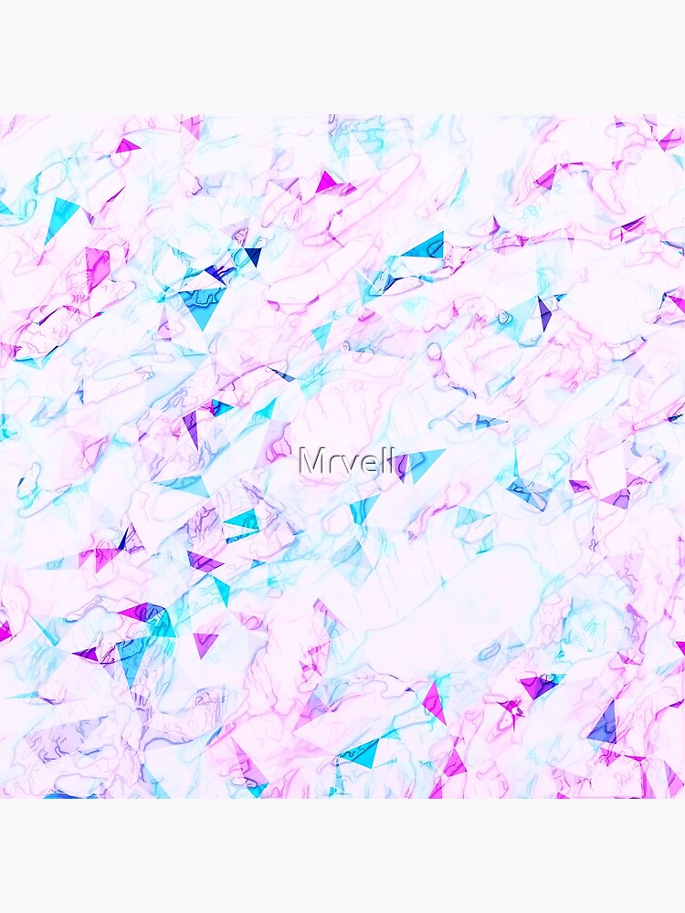 Psychedelic Geometric Triangle Polygon Pattern Abstract Background In Pink Purple Blue Poster