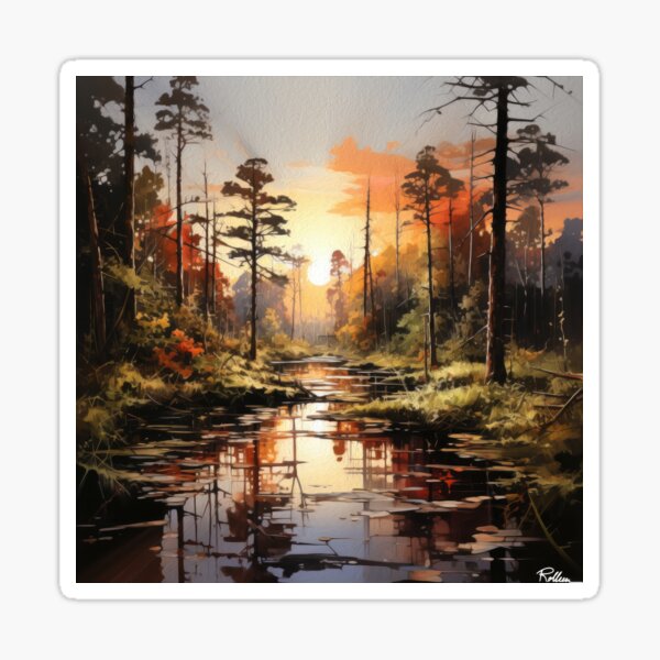 "OKEFENOKEE SWAMP" Sticker for Sale by ArtbyRolleen | Redbubble