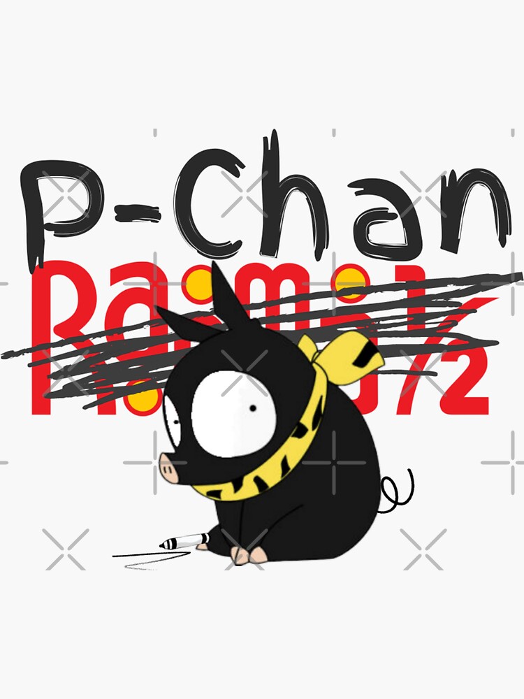 Pegatina for Sale con la obra «Logotipo de P-Chan Ranma (fondo azul ...