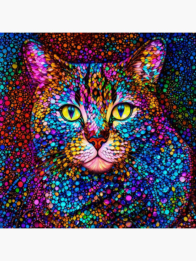 "A Colorful Cat Named Digger" Sticker for Sale by Peggy Collins | Redbubble