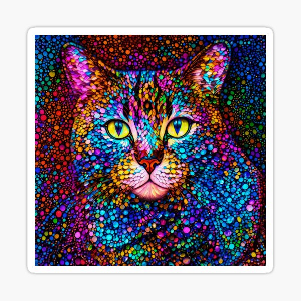 "A Colorful Cat Named Digger" Sticker for Sale by Peggy Collins | Redbubble