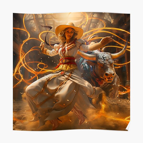 "Cowgirl Wielding Lasso" Poster for Sale by frigamribe88 | Redbubble
