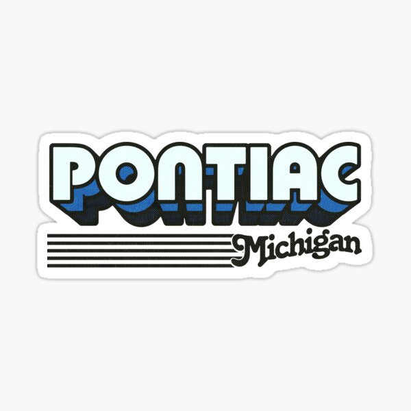 "Pontiac, Michigan | Retro Stripes" Sticker for Sale by retroready ...