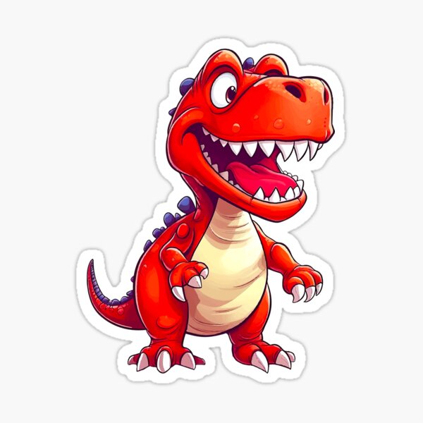 "Cute Red Dinosaur Tyrannosaurus T Rex" Sticker for Sale by vitbich ...