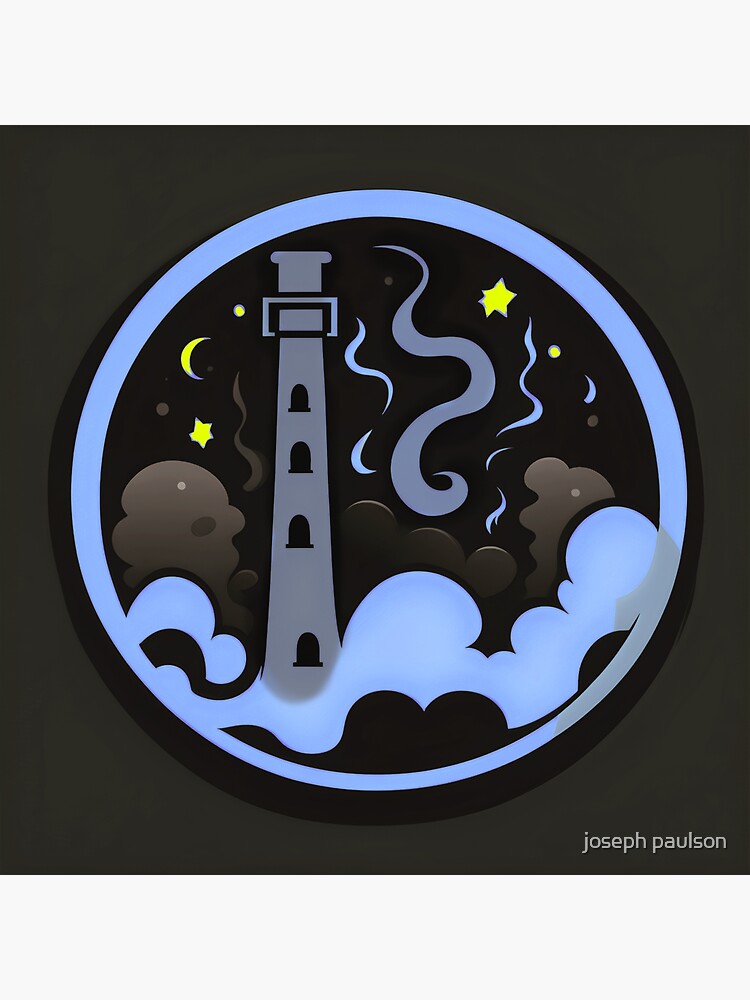 "light house with smoke icon 2023 tileartwork" Sticker for Sale by ...