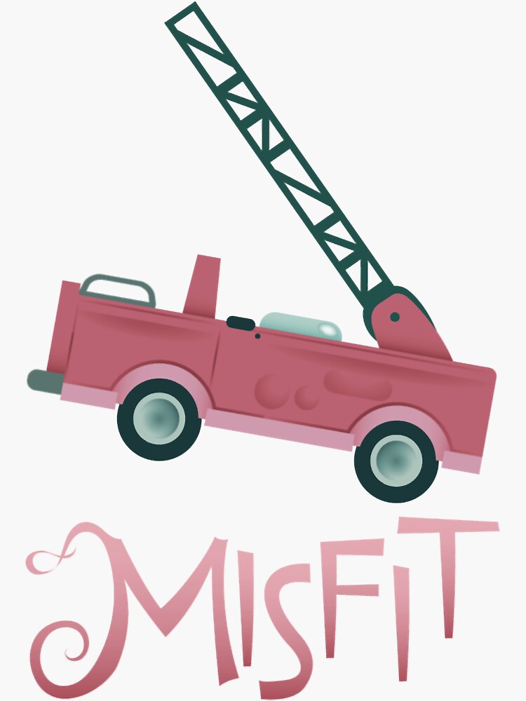 "Misfit - Pink Fire Engine" Sticker for Sale by FuchsMalinda | Redbubble