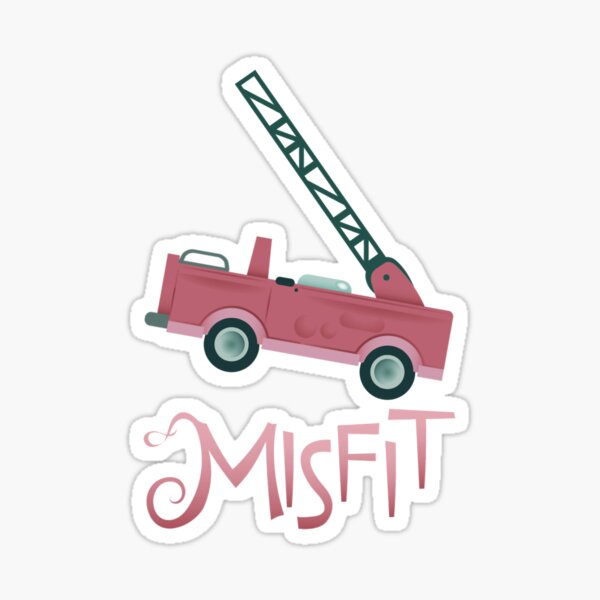 "Misfit - Pink Fire Engine" Sticker for Sale by FuchsMalinda | Redbubble