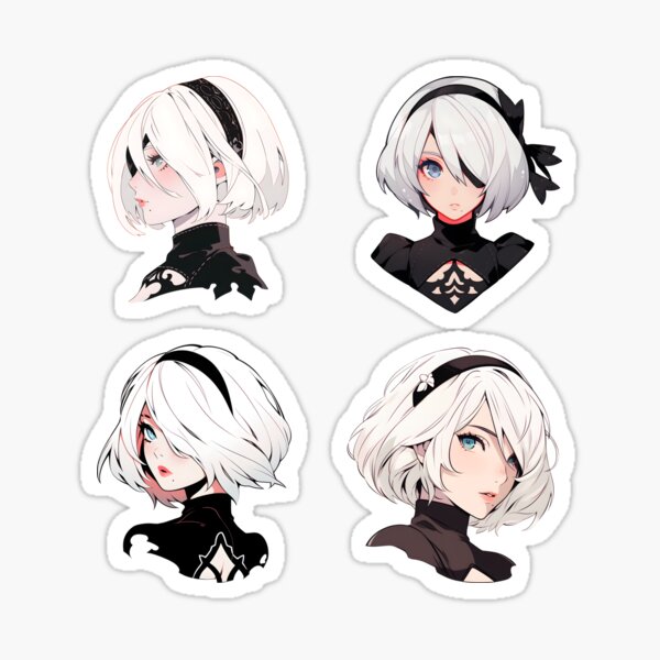 "2B NieR Automata - 4 in 1 Pack" Sticker for Sale by EveryAny | Redbubble